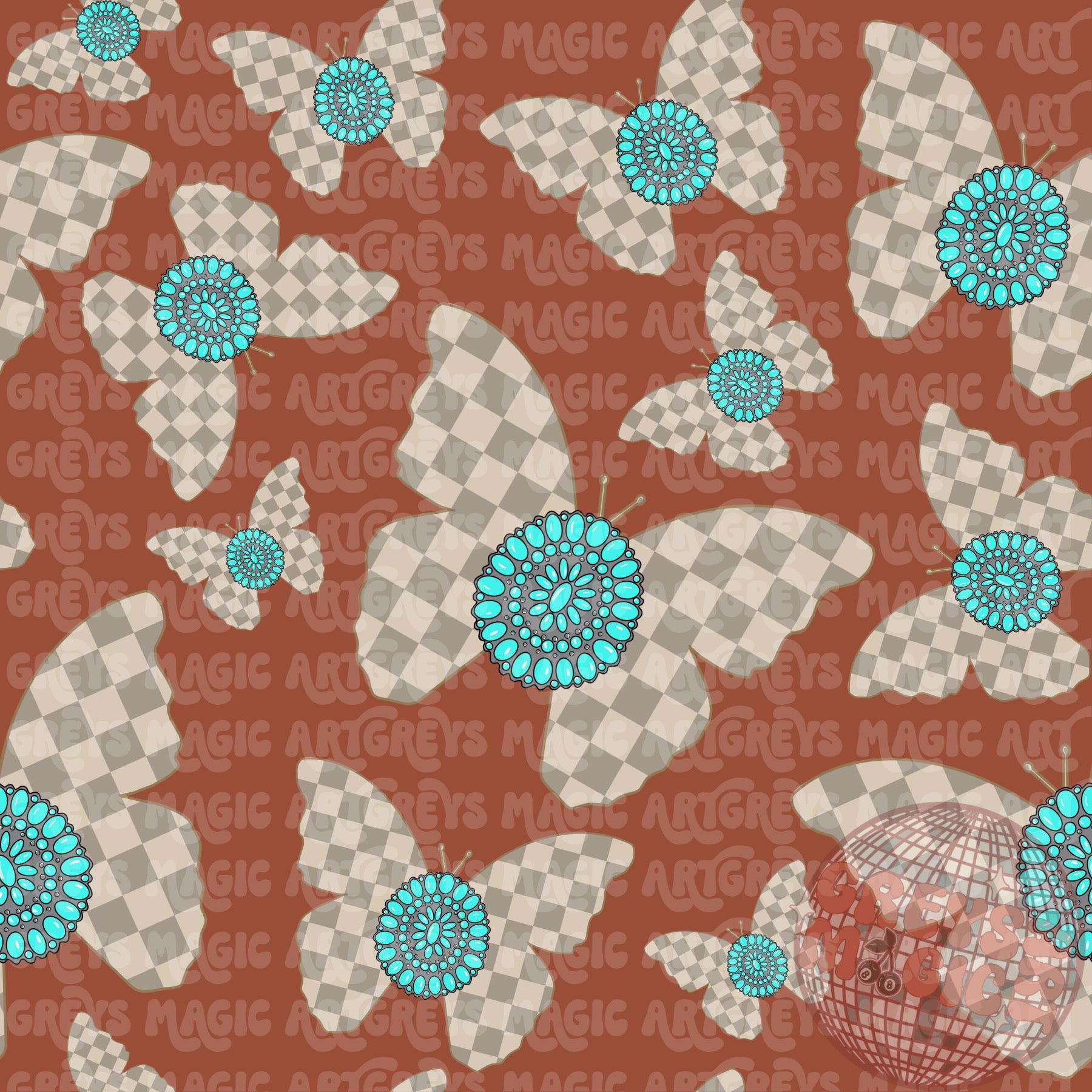Butterfly Concho Seamless File – Grey’s Magic Art