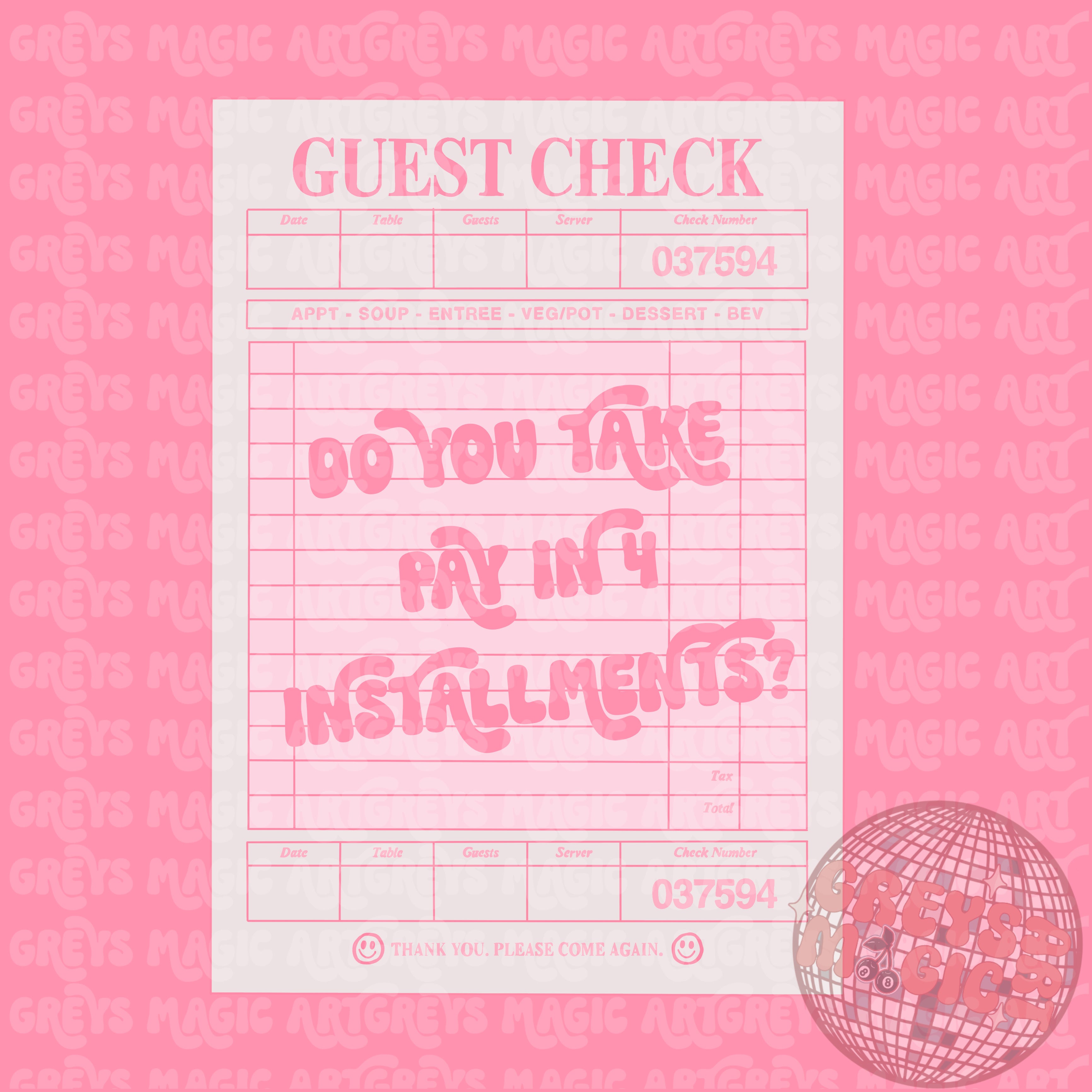 Pay In 4 Installments PNG – Grey’s Magic Art