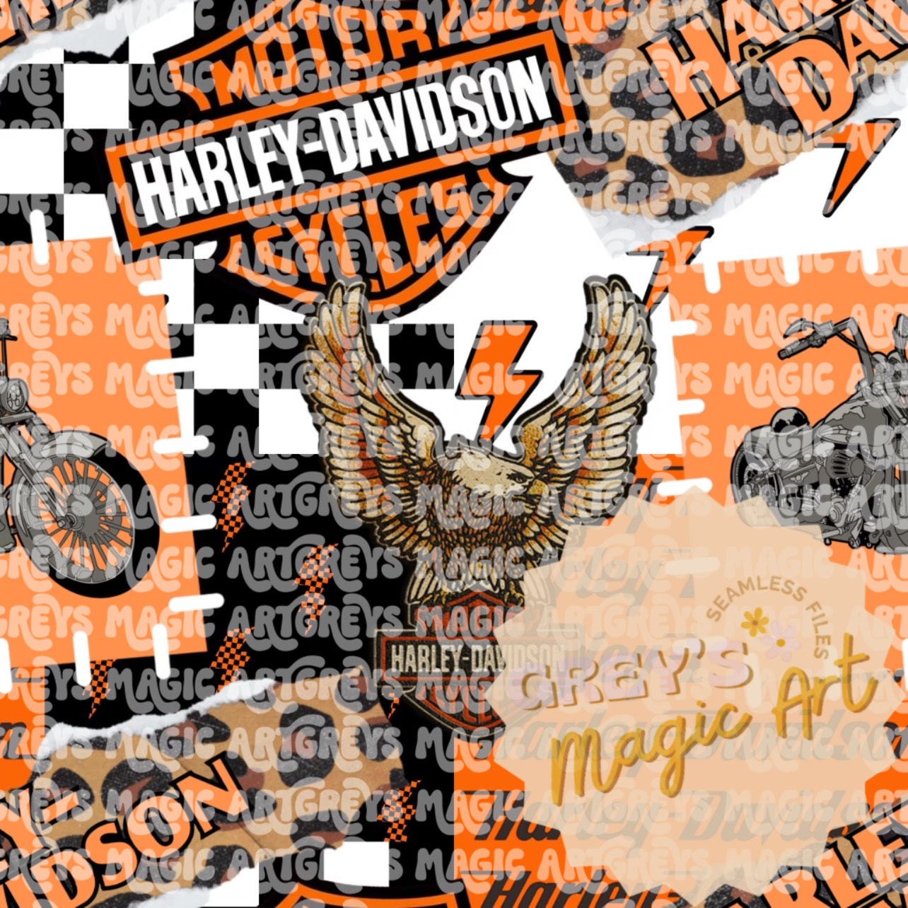 Motorcycle Mash Seamless File – Grey’s Magic Art