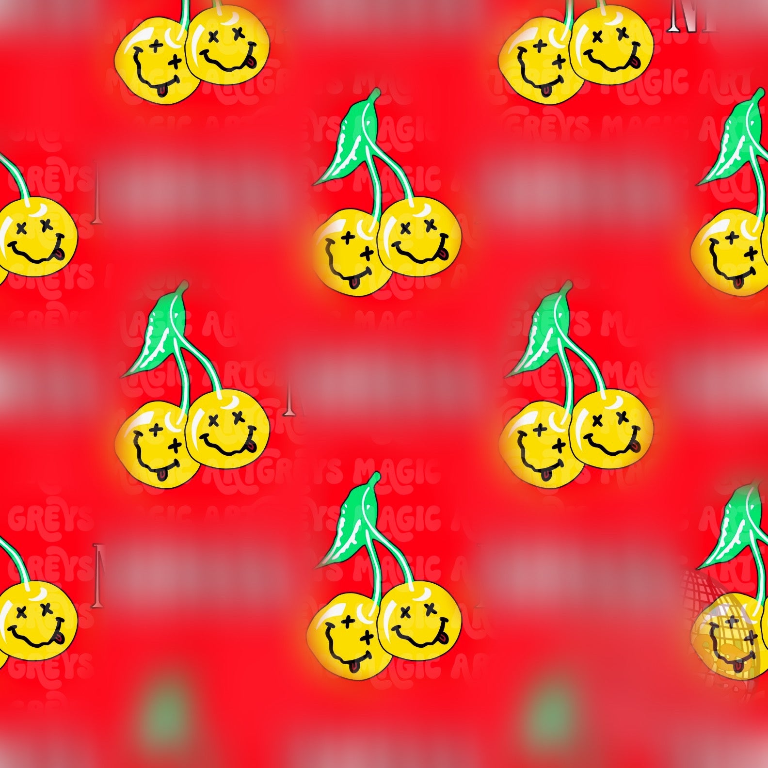 Smiley Band Cherrys Seamless File – Grey’s Magic Art