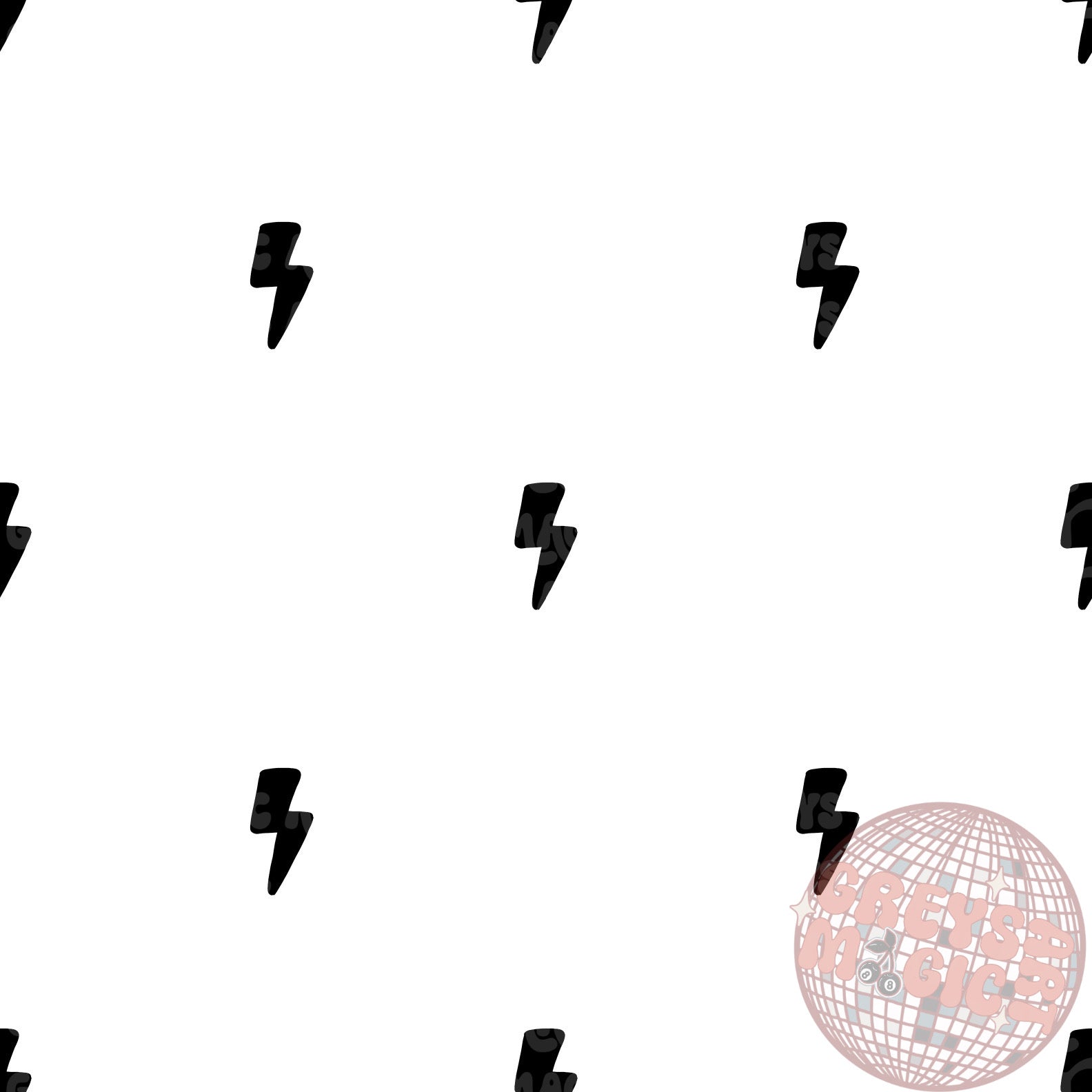 Black Lightening Bolts Coord Seamless File – Grey’s Magic Art